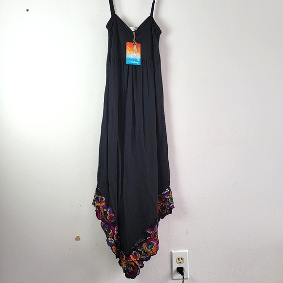 PJ Salvage | Dresses | Pj Salvage Black Fiesta Floral Lace Trim Long ...